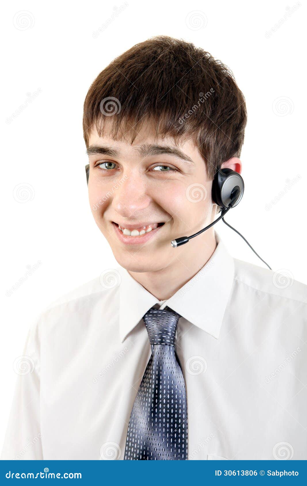 Young Man with Headset stock photo. Image of rejoice - 30613806