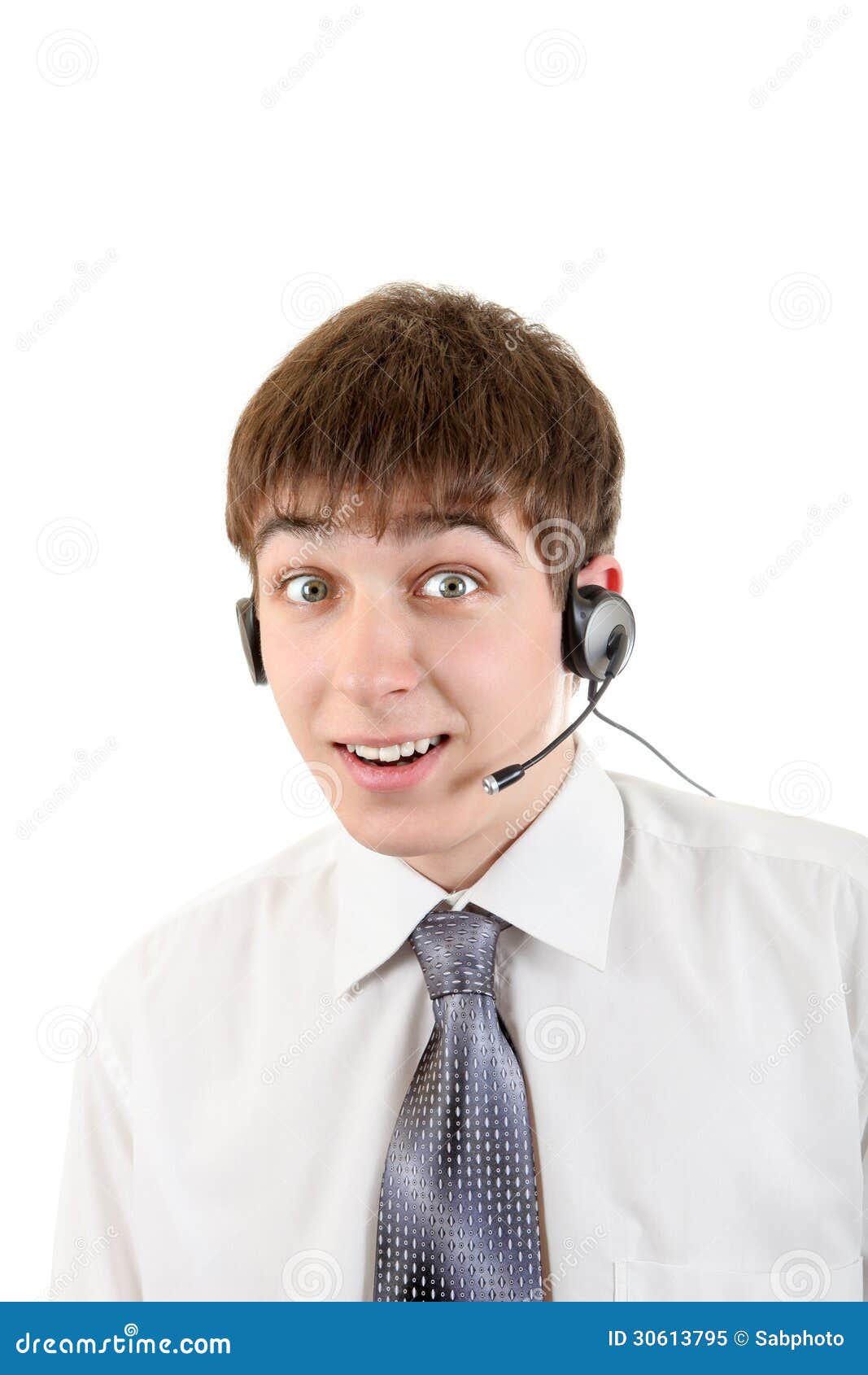 Young Man with Headset stock image. Image of isolated - 30613795