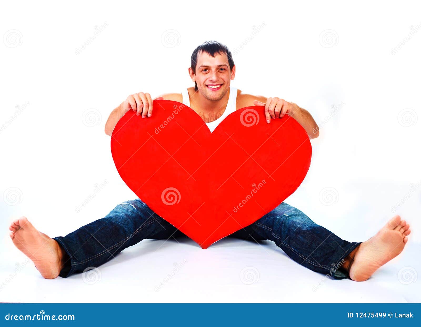 Young man with a heart stock image. Image of bring, lover - 12475499