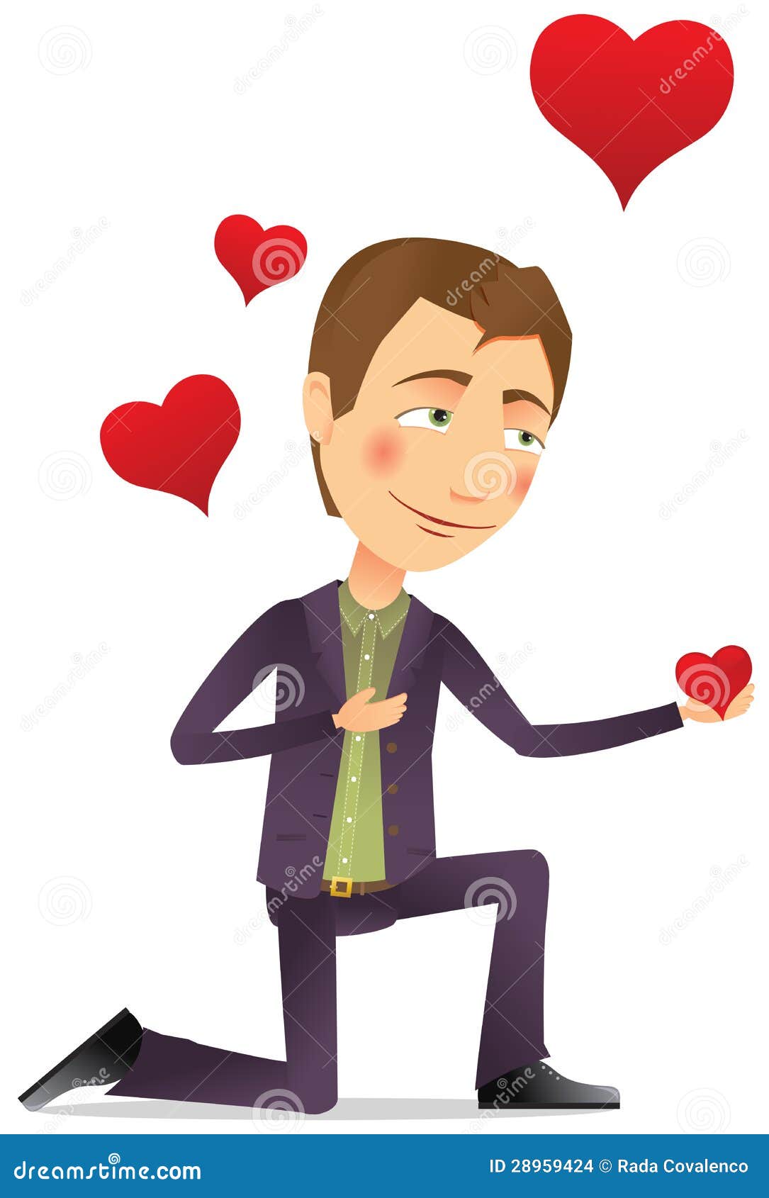 Young man with heart stock vector. Illustration of portrait - 28959424
