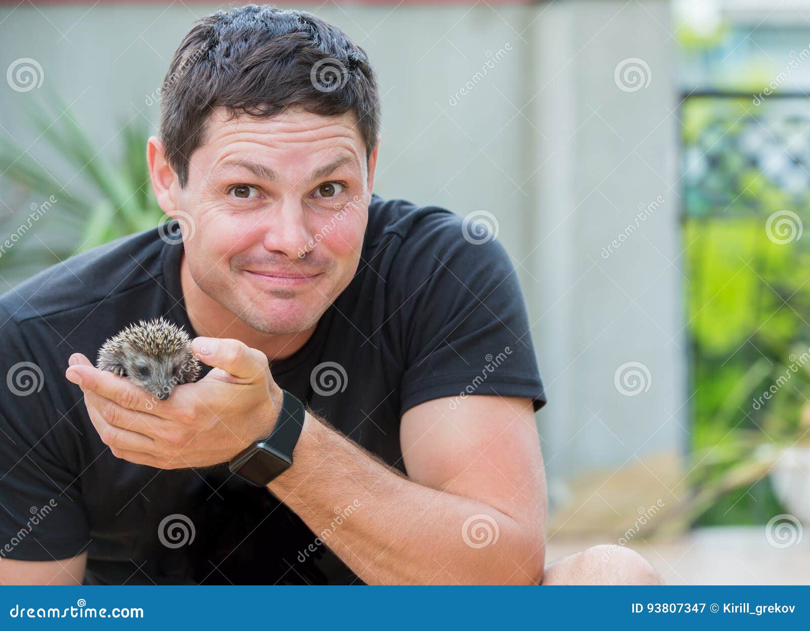 Young Man with Hedgehog Baby Stock Image - Image of maternity, emotion ...