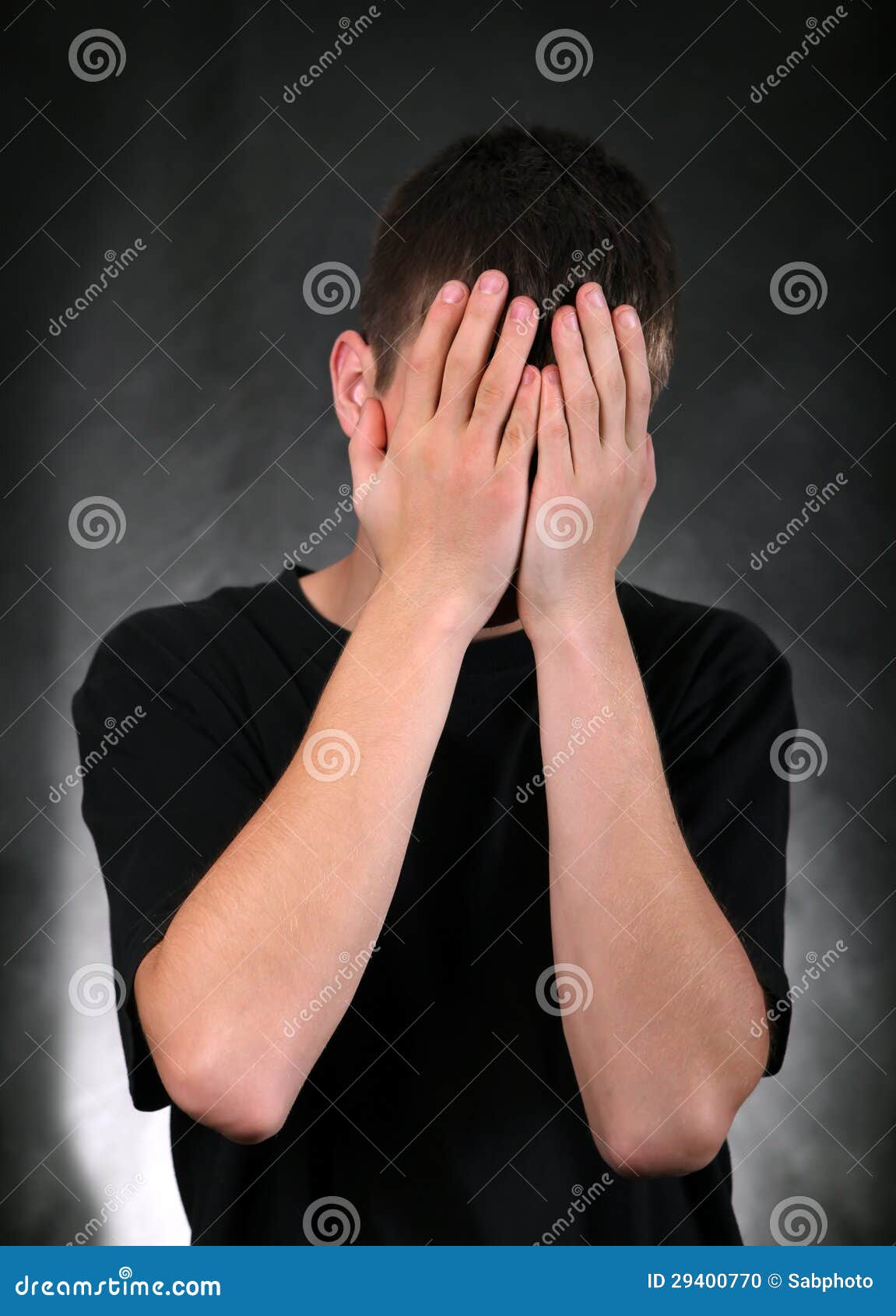 Young Man with Hidden Face stock photo. Image of light - 29400770
