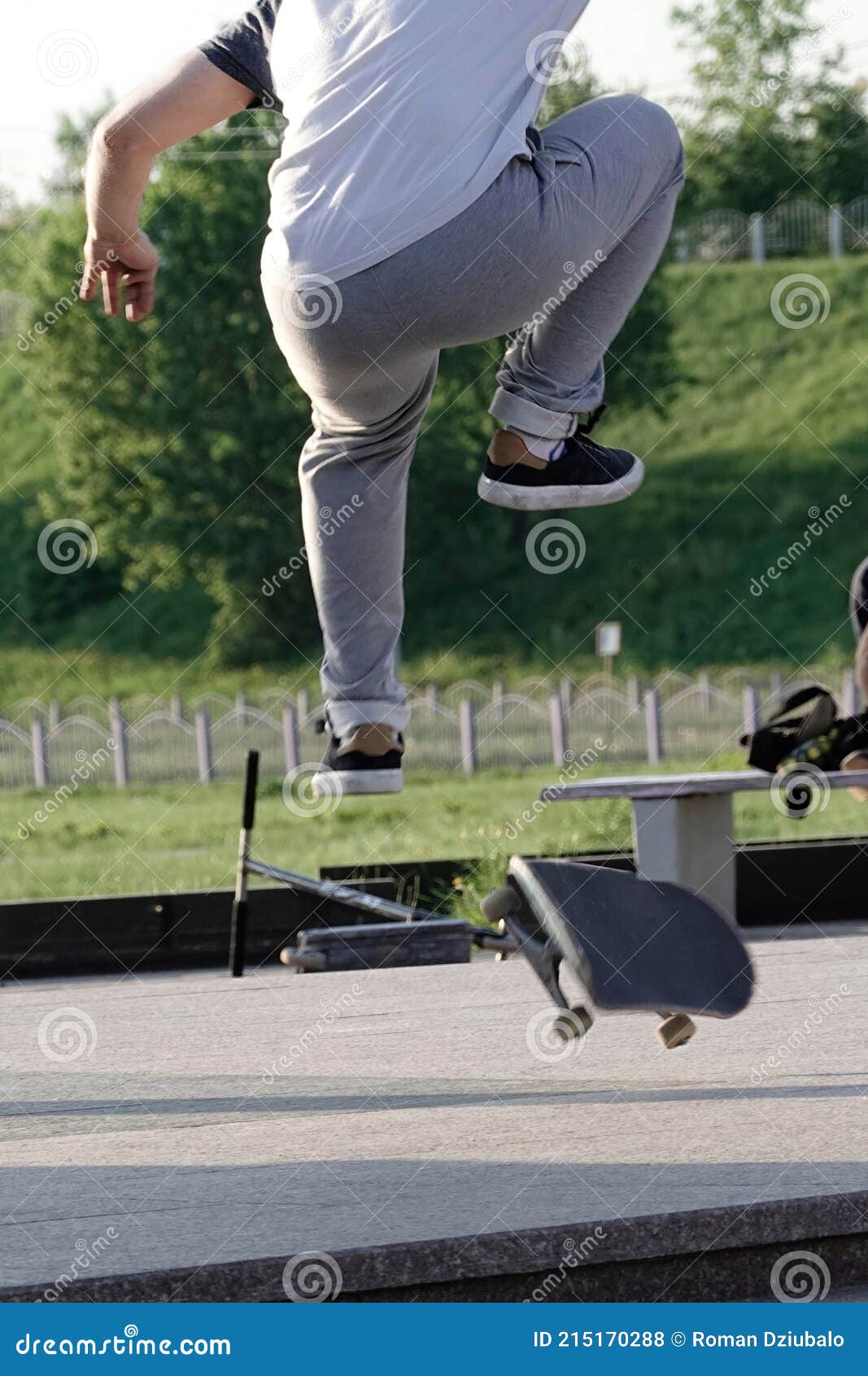 A Young Man in a High Jump on a Skateboard. Blurring in Motion Stock ...