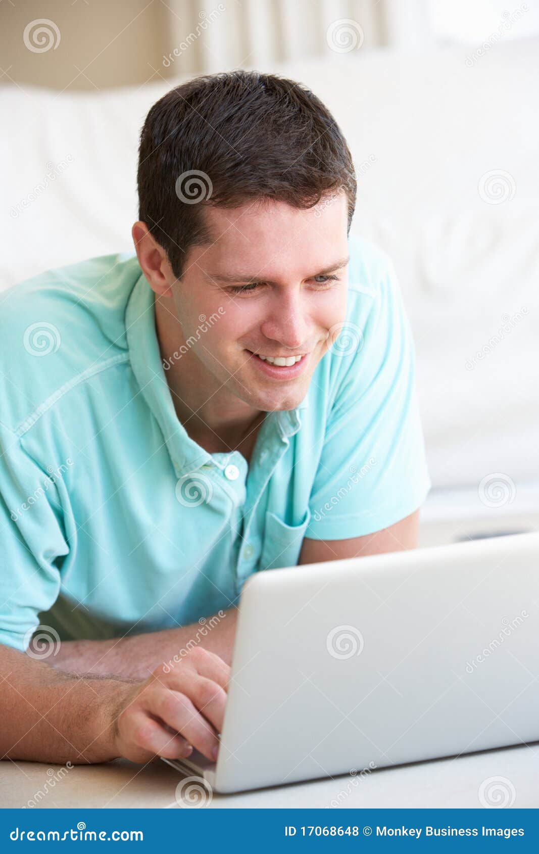 Young Man on His Laptop Computer Stock Photo - Image of surfing ...