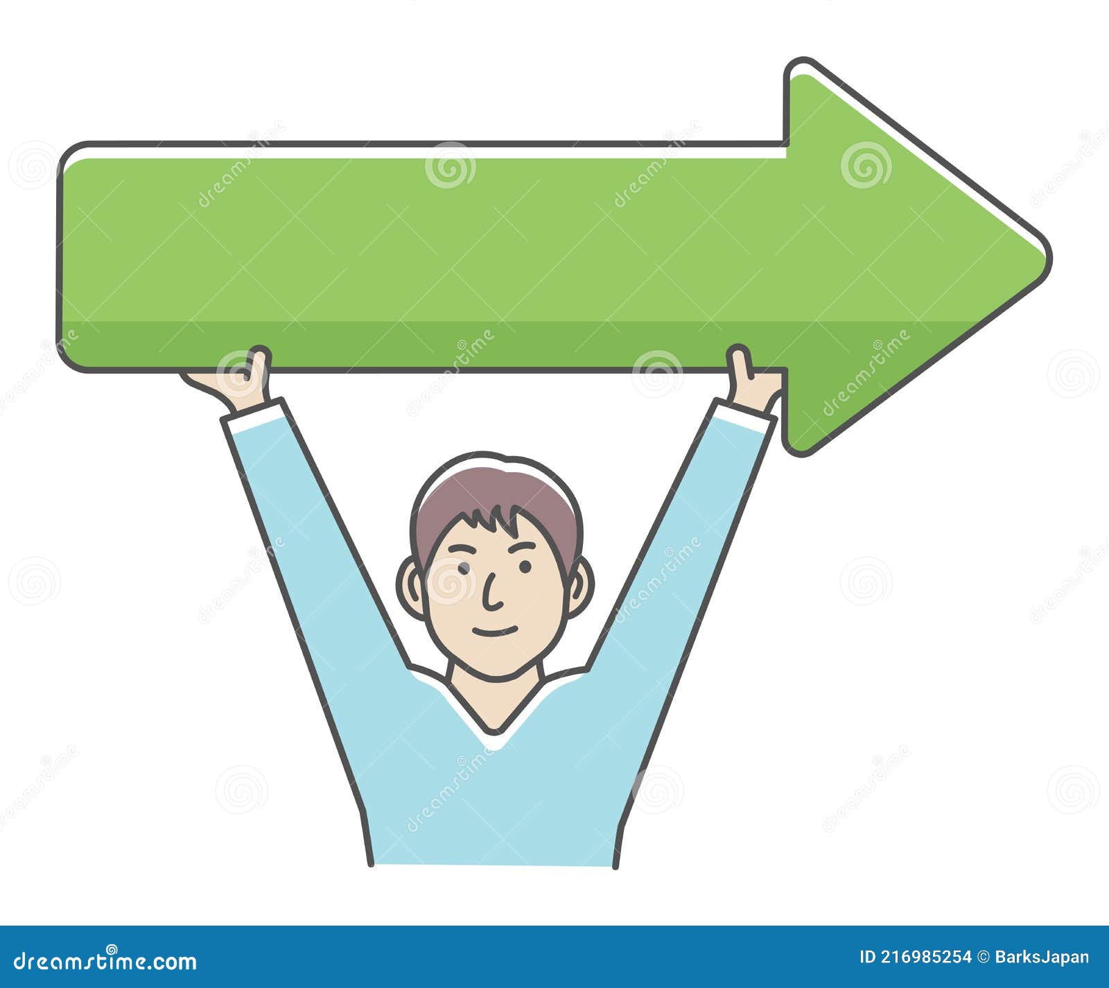 Young Man Holding Arrow Sign Vector Illustration Stock Vector ...