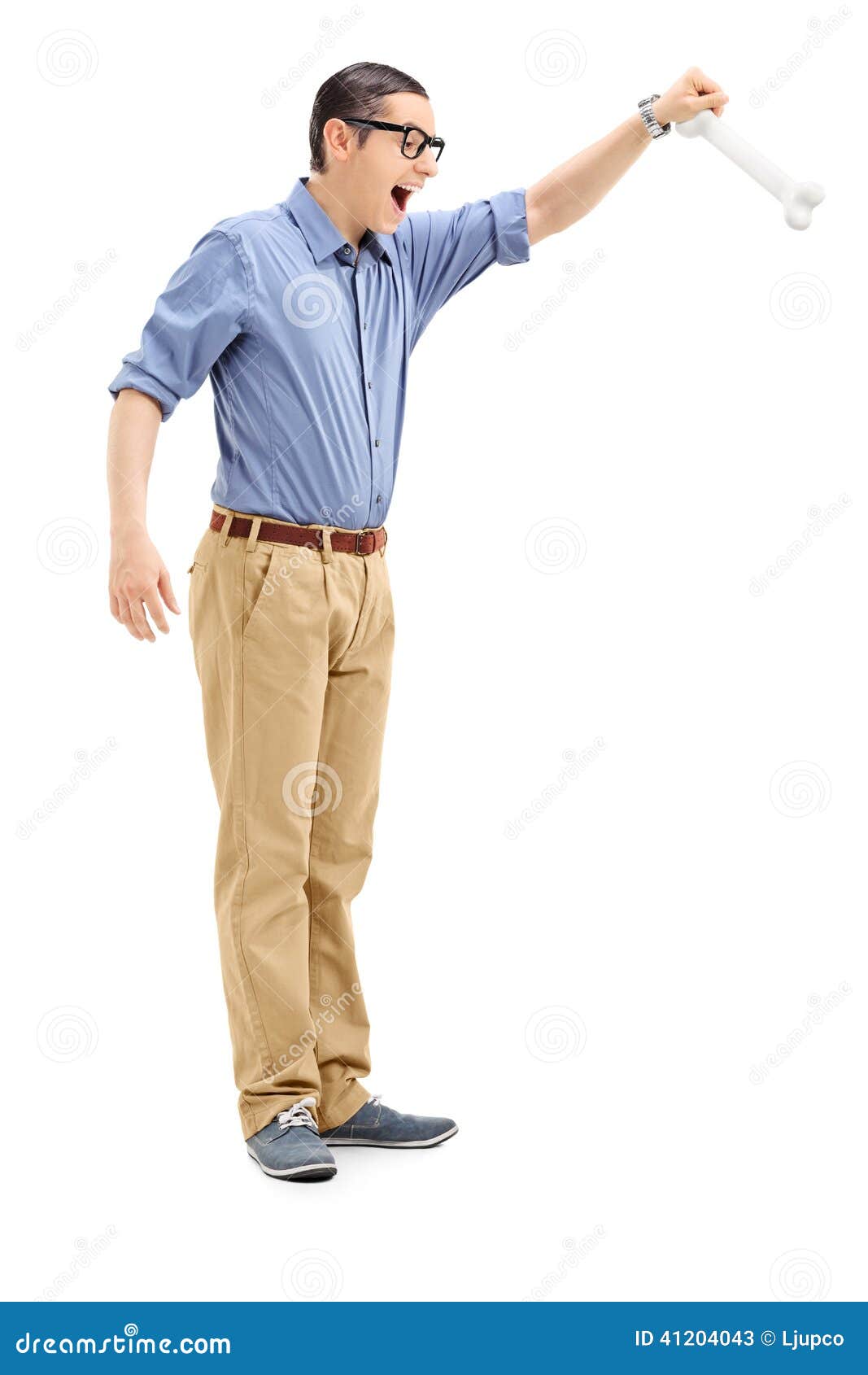 Young man holding a bone stock image. Image of lifestyle - 41204043