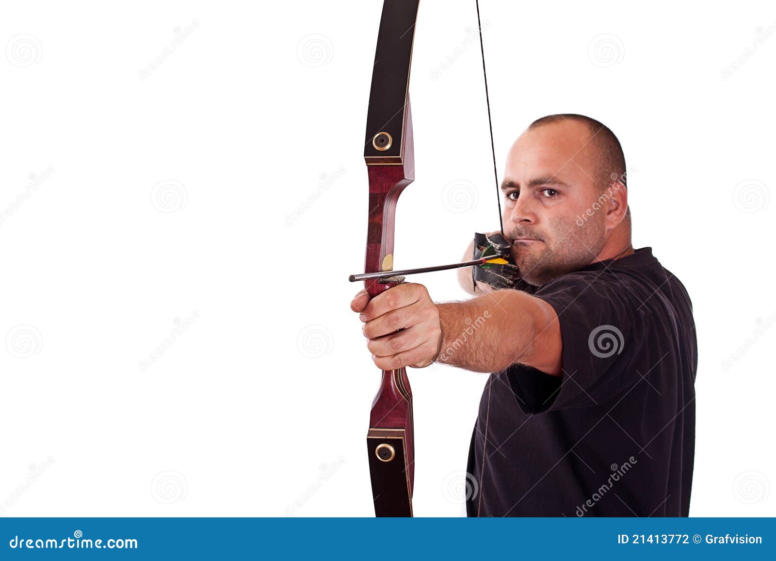 Young Man Holding Bow Stock Photography - Image: 21413772