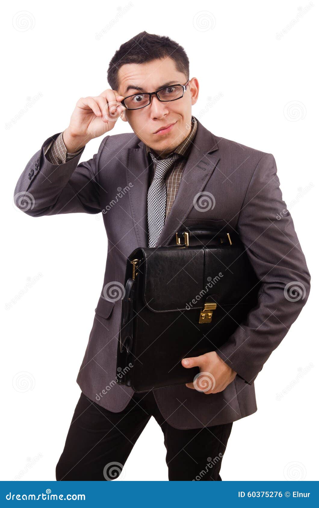 Young Man Holding Briefcase on White Stock Photo - Image of official ...