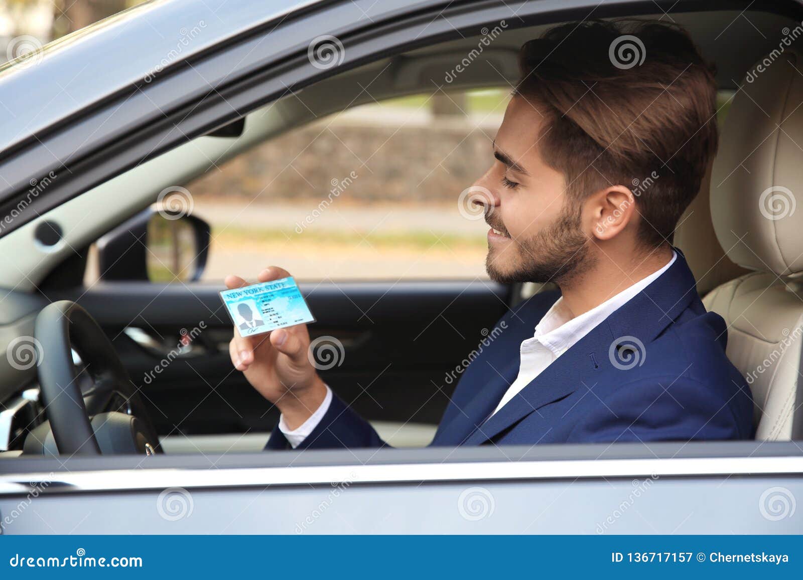 Young Man Holding Driving License Stock Image - Image of learn ...