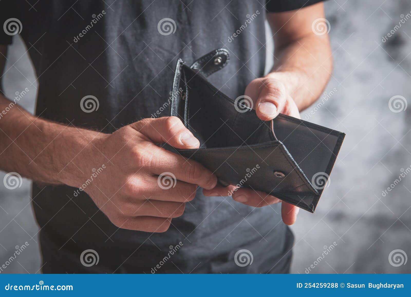 Young Man Holding Empty Wallet Stock Photo - Image of wallet, male ...