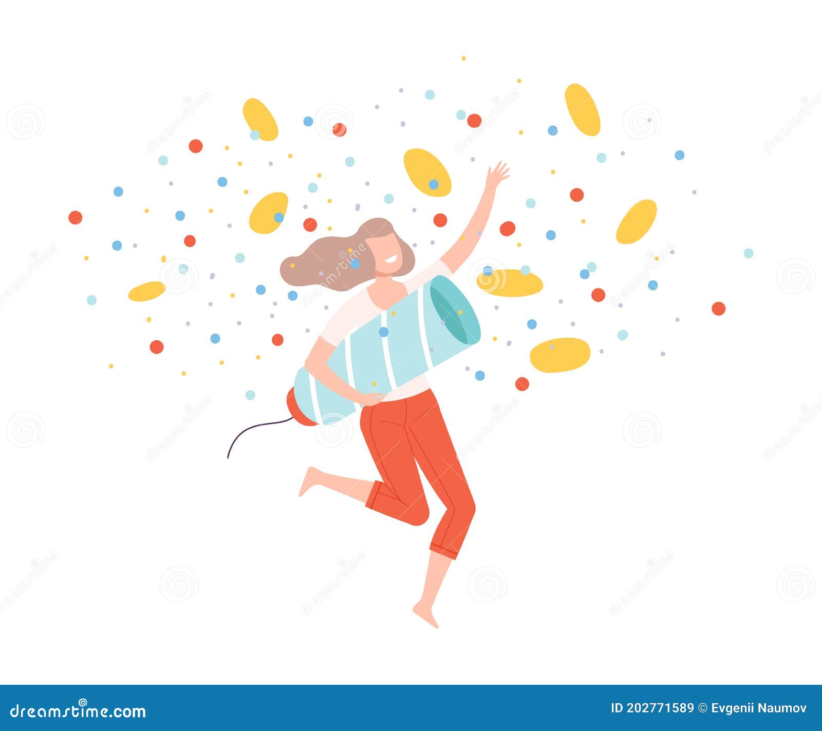 Person Celebrating That Invented Wooden Wheel, Vector Cartoon Stick ...