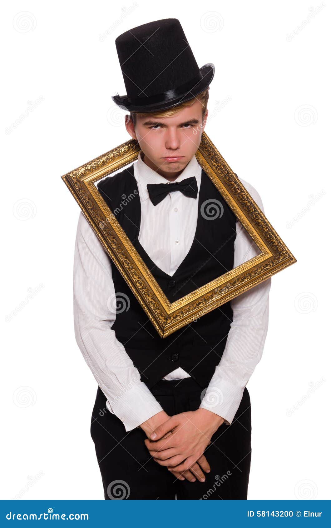 Young man holding frame stock photo. Image of stylish - 58143200