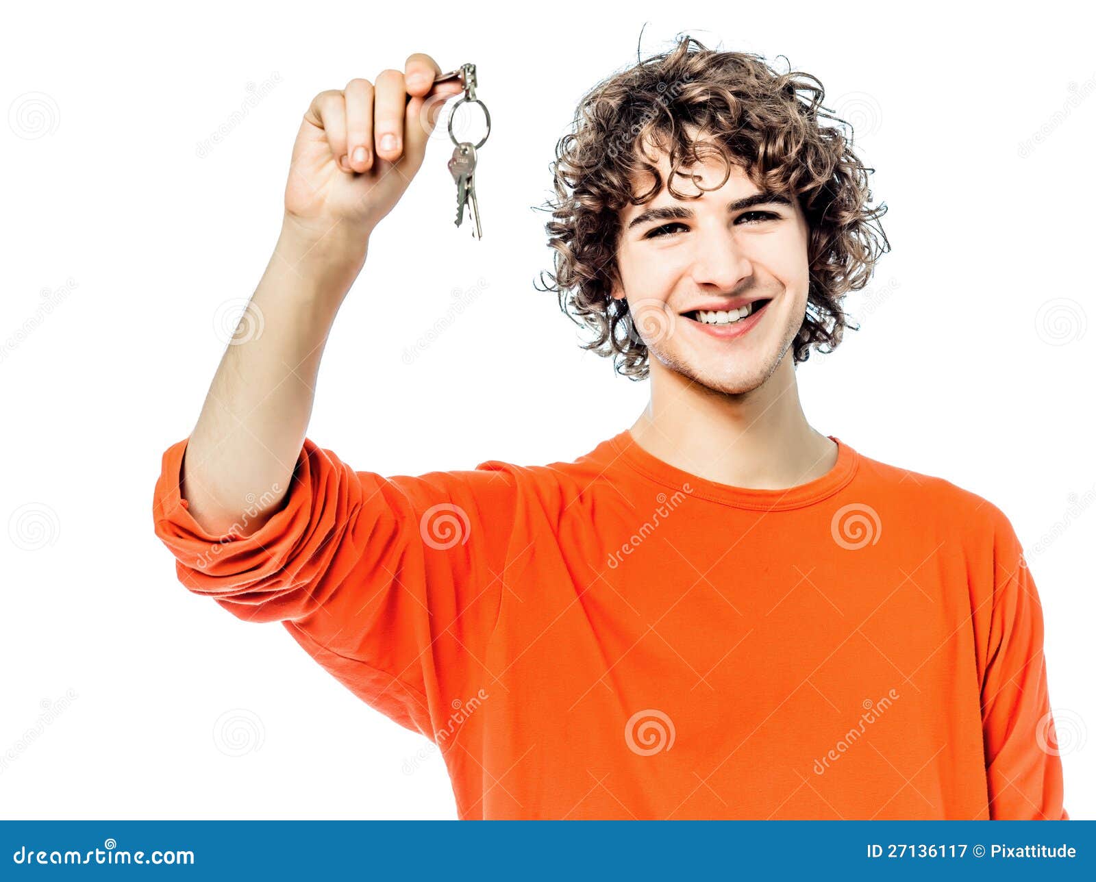 Young Man Holding Keys Portrait Stock Image - Image of smiling ...