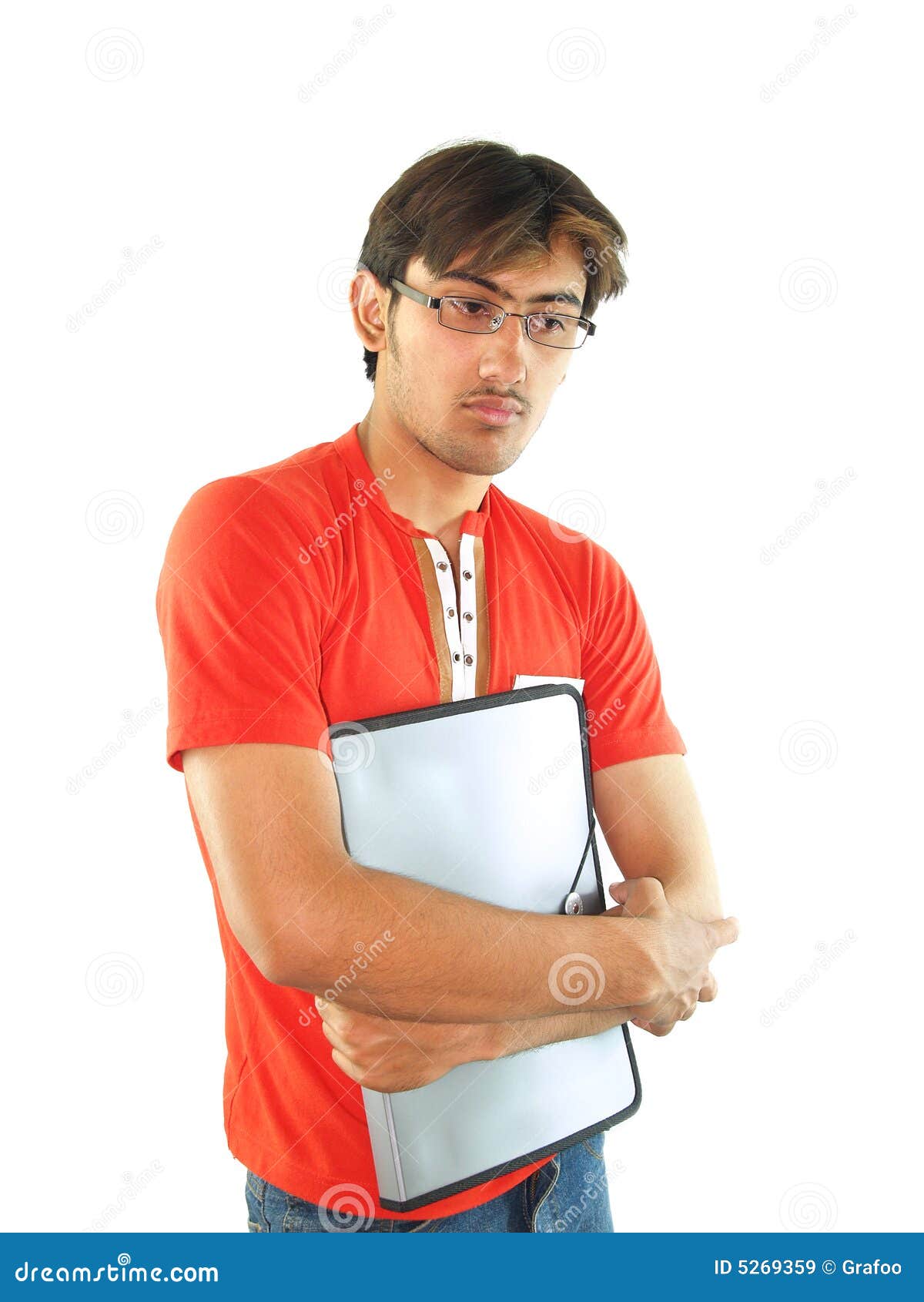 Young man holding notebook stock image. Image of racial - 5269359