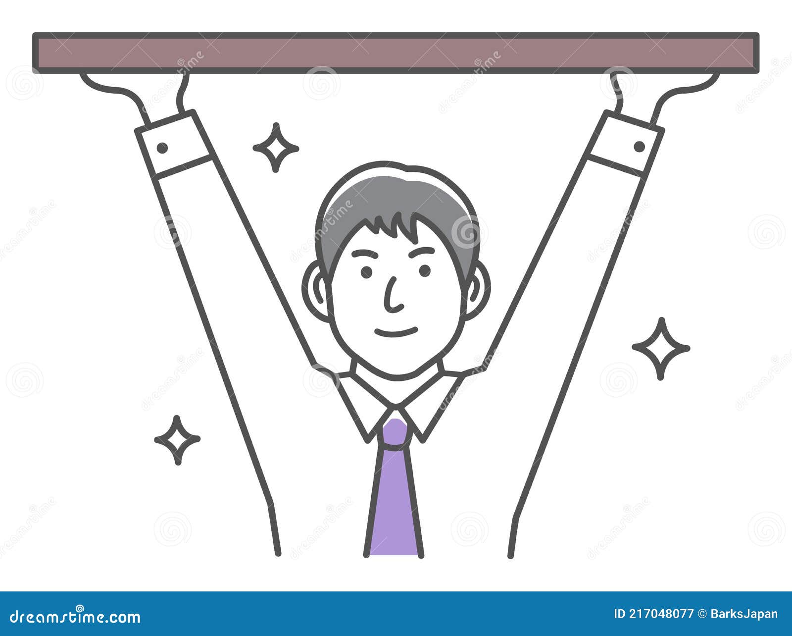 Young Man Holding Object Above. Vector Illustration Stock Vector ...