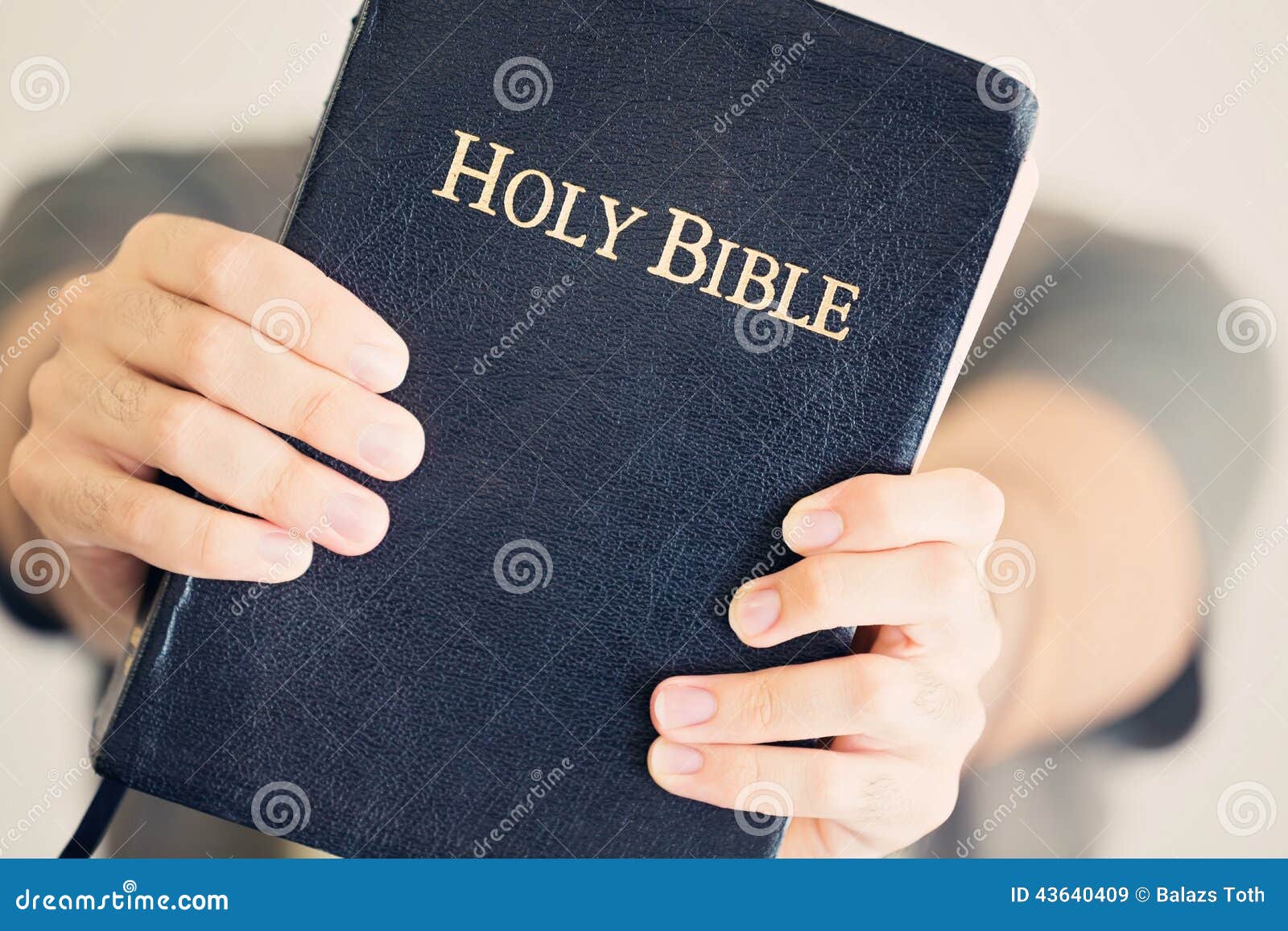 Young Man Holding Out His Bible Stock Image - Image of christianity ...