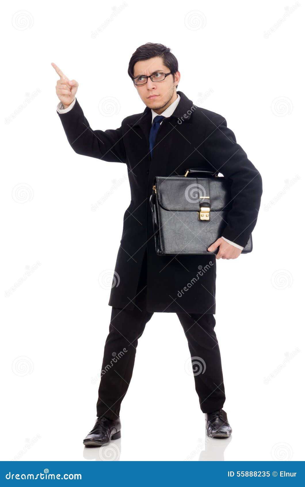 Young Man Holding Suitcase Isolated on White Stock Image - Image of ...