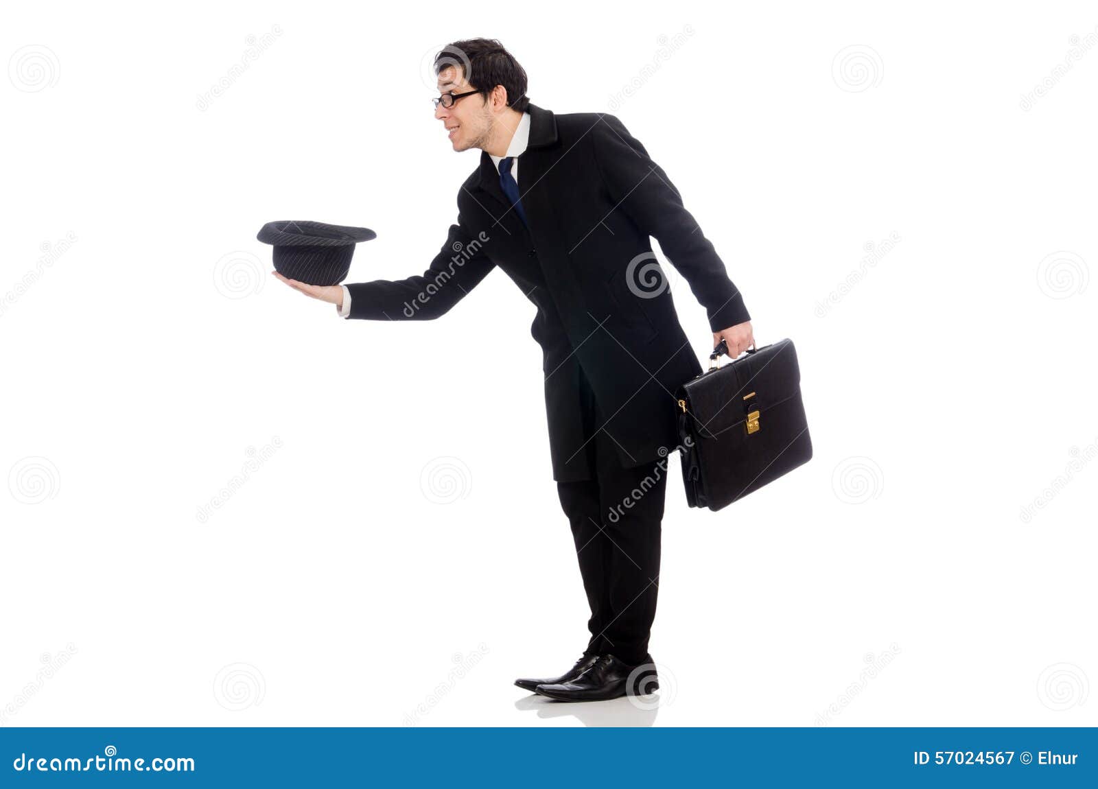 Young Man Holding Suitcase Isolated on the White Stock Image - Image of ...