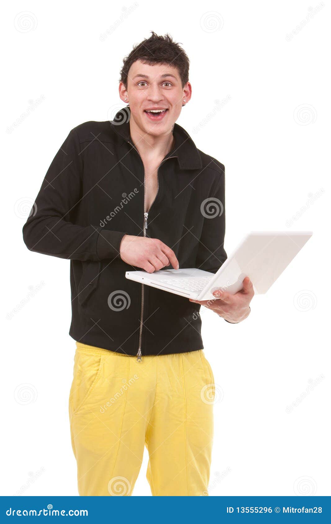 Young Man Holding White Notebook Stock Photo - Image of isolated ...