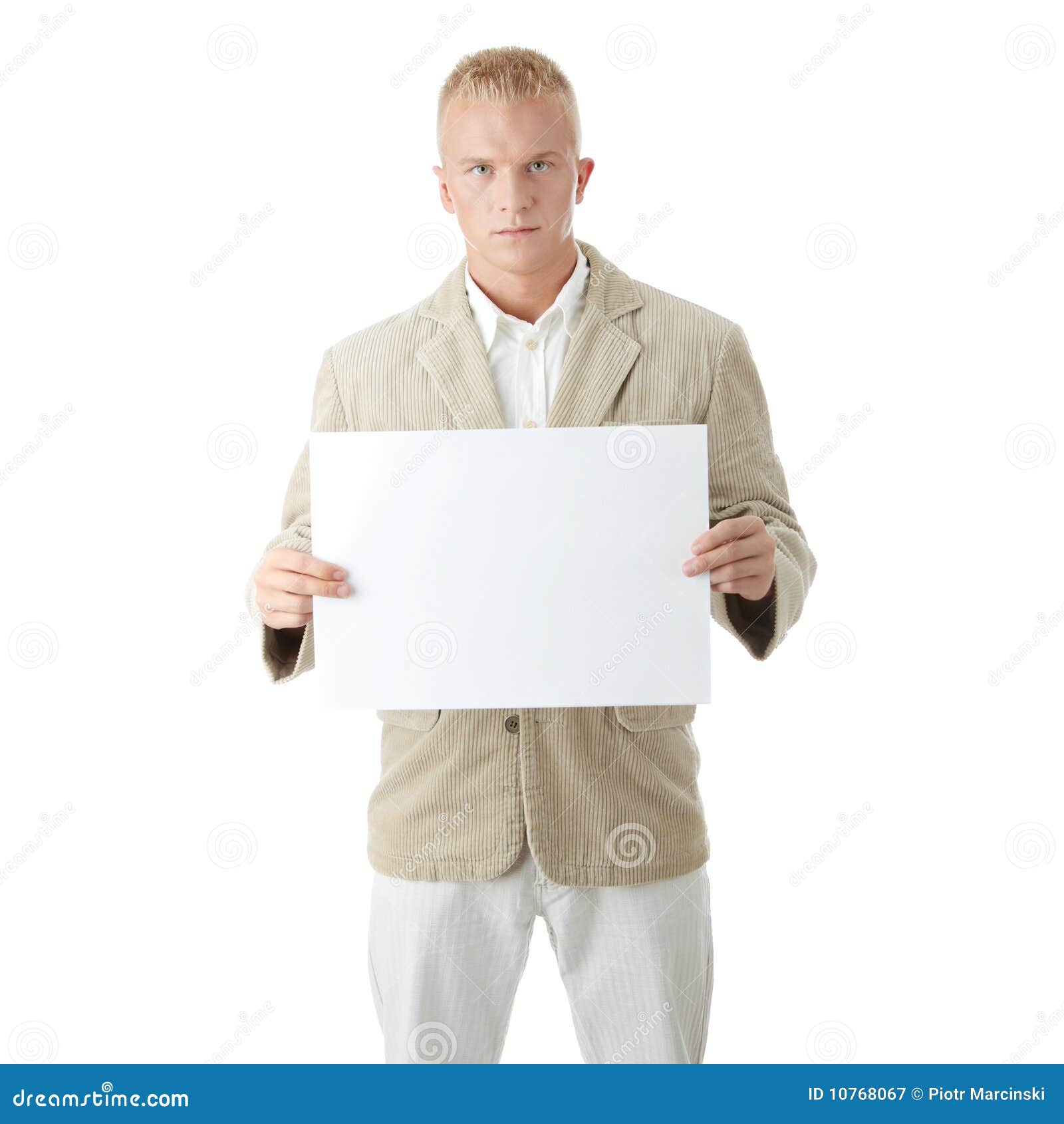 Young The Man Holds Blank Signs. Stock Image - Image of expression ... Young The Man Holds Blank Signs. Stock Image - Image of expression ...