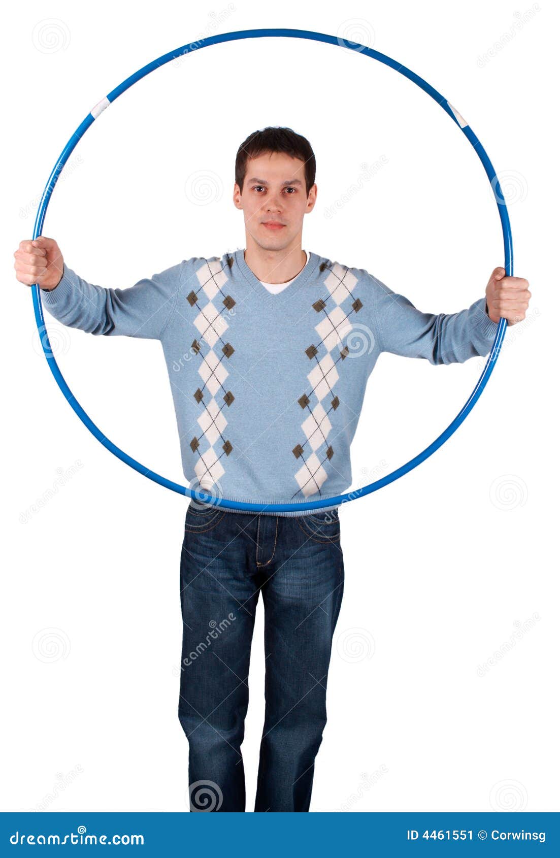 Young man holds sport hoop stock image. Image of cheerful - 4461551