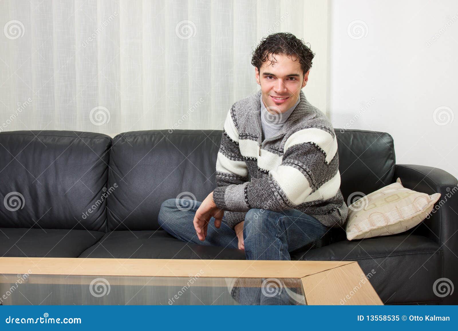 Young man at home stock image. Image of people, white - 13558535