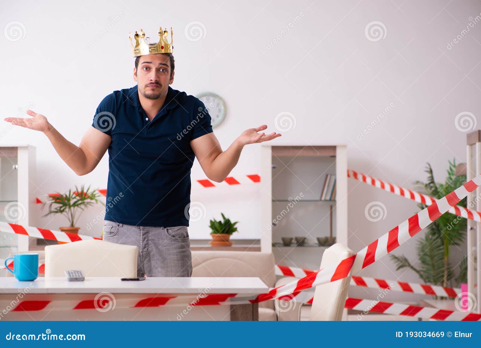 Young Man at Home in Self-isolation Concept Stock Image - Image of ...