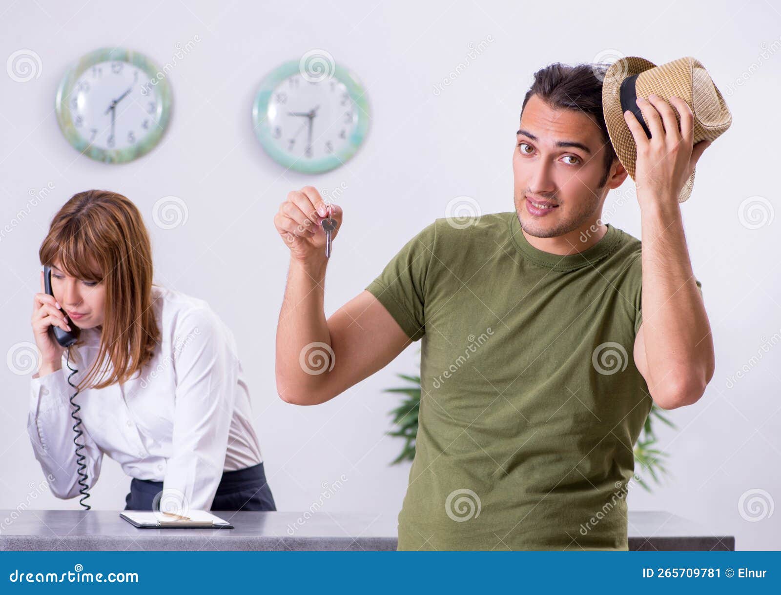 Young Man at the Hotel Reception Stock Image - Image of arrival ...