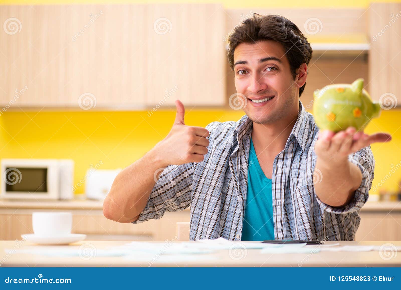 The Young Man Husband in Budget Planning Concept Stock Image - Image of ...