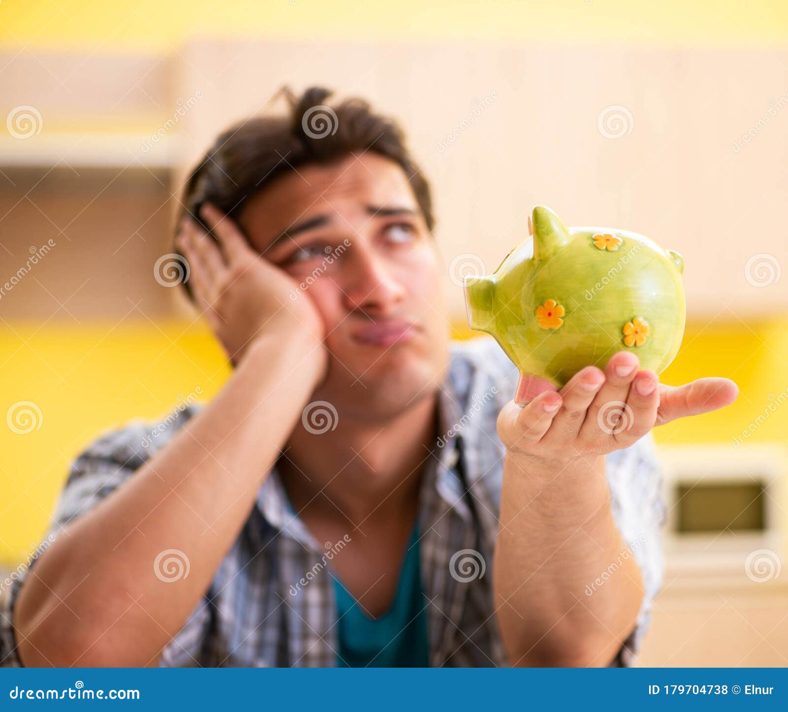 Young Man Husband in Budget Planning Concept Stock Photo - Image of ...