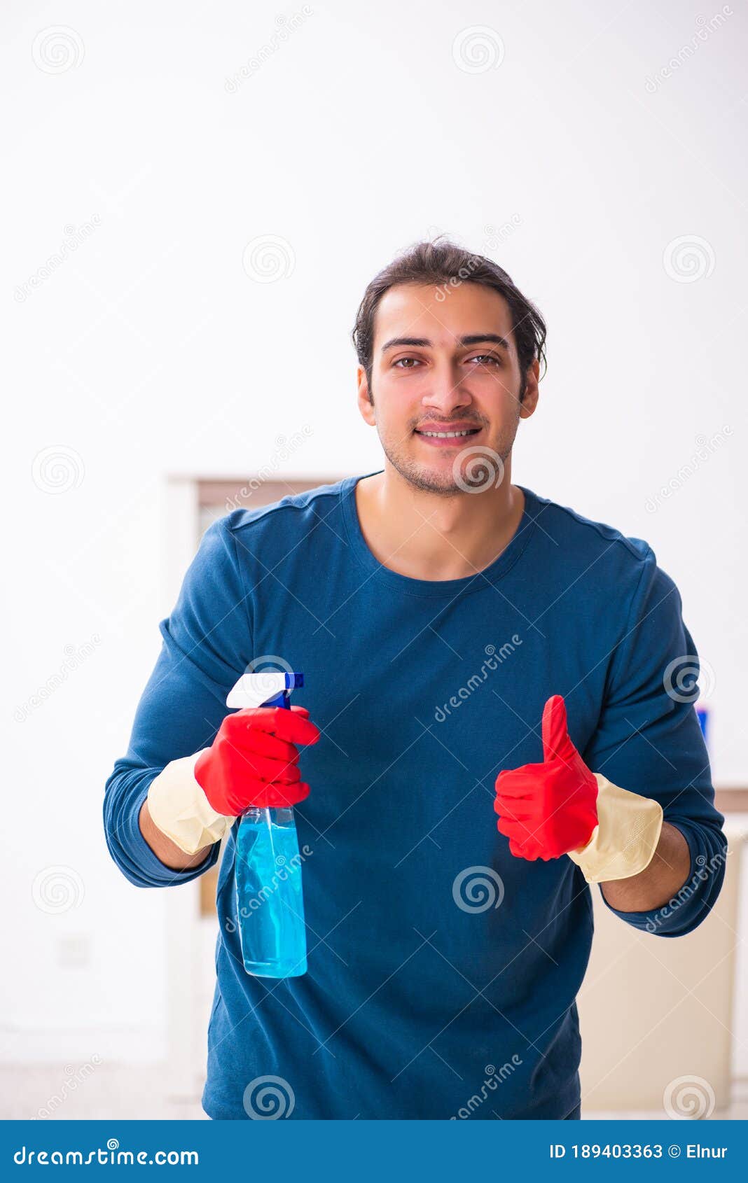 Young Man Husband Doing Housework at Home Stock Image - Image of ...