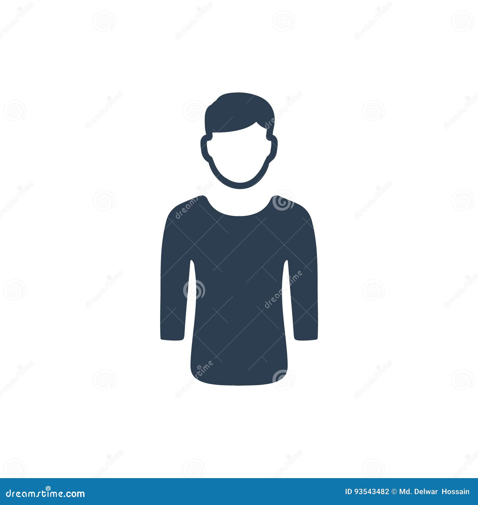 Young Man Icon stock vector. Illustration of avatar, young - 93543482