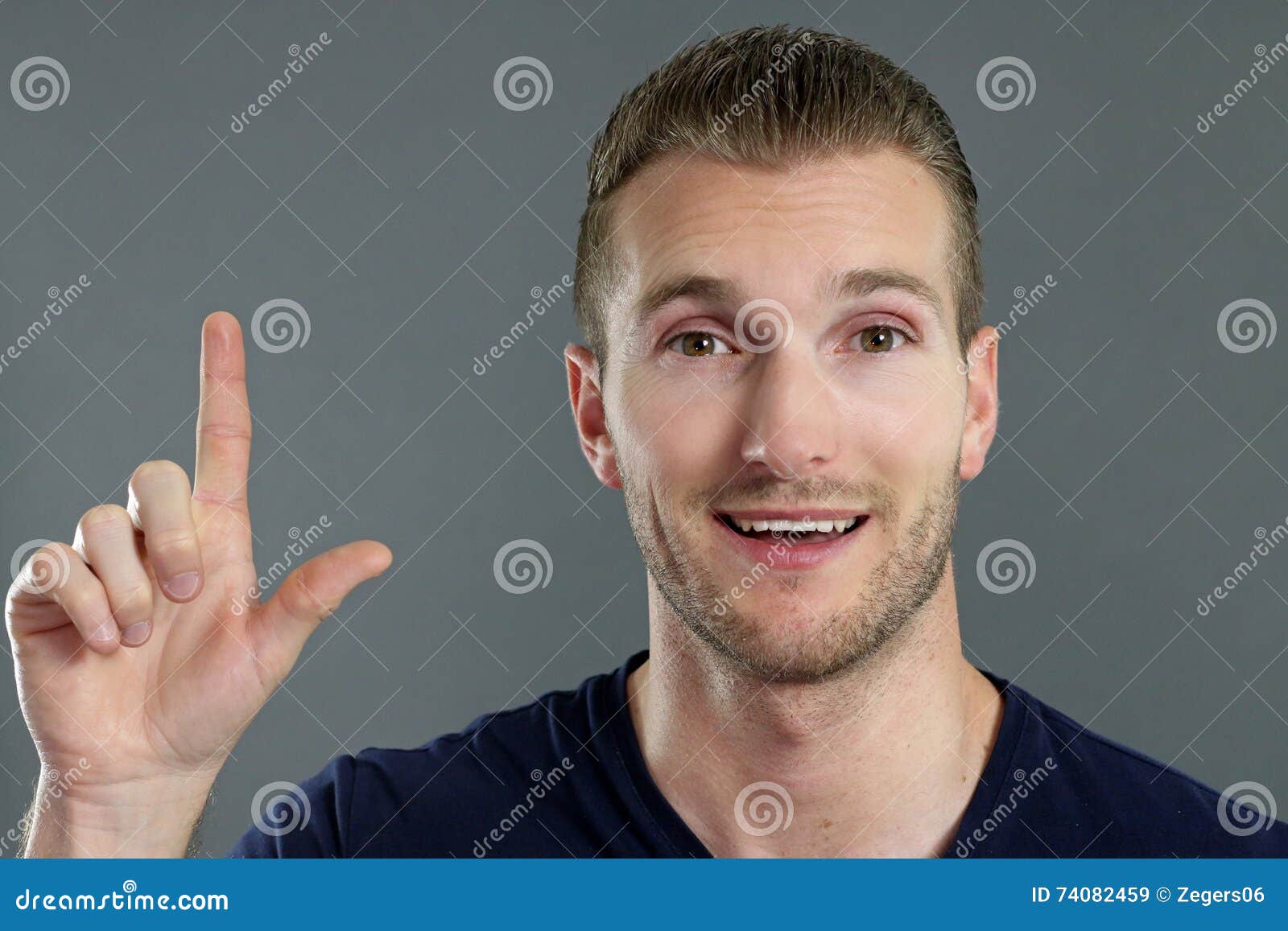 Young man with an idea stock image. Image of idea, think - 74082459