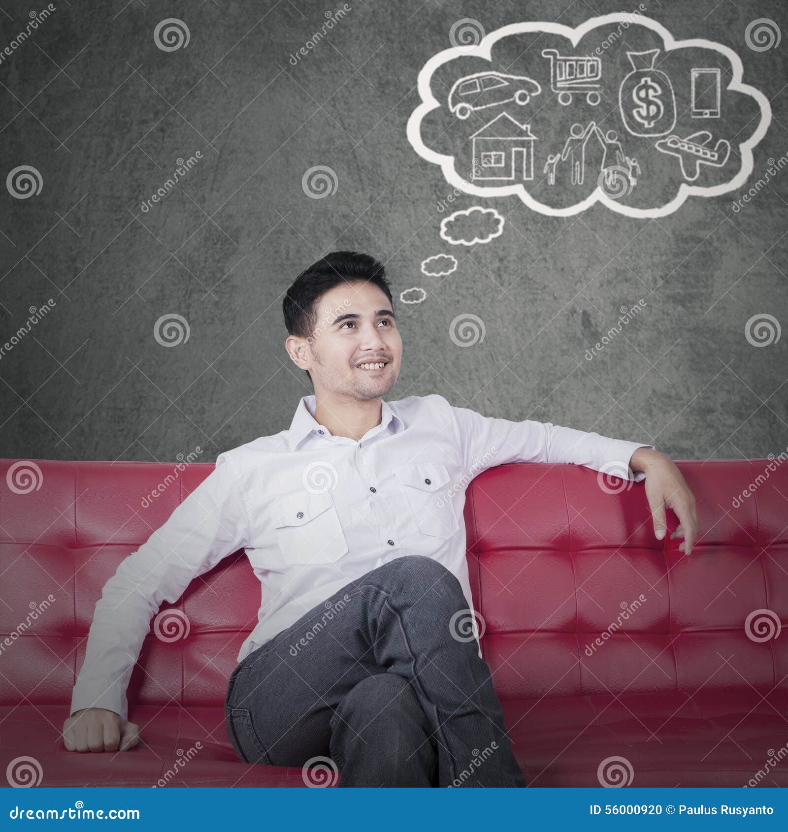 Young Man Imagine His Future Stock Photo - Image of indian, attractive ...