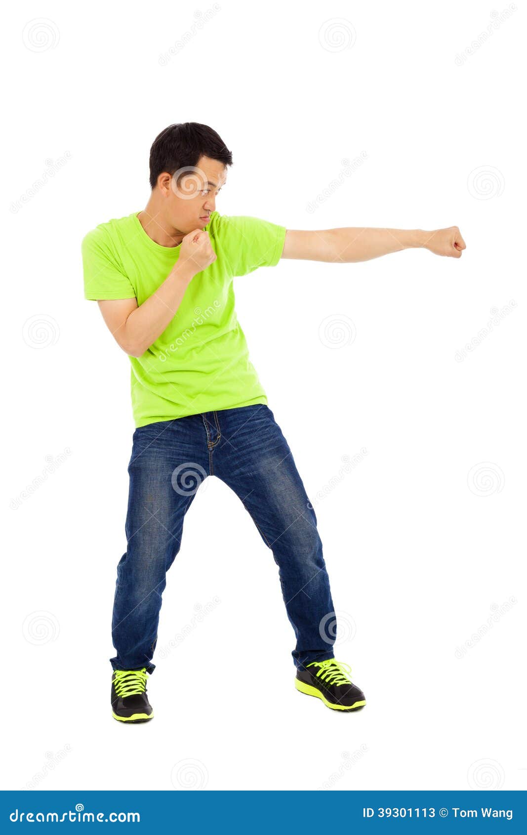 Young Man Imitate Boxing Pose Stock Image - Image of asian, curly: 39301113