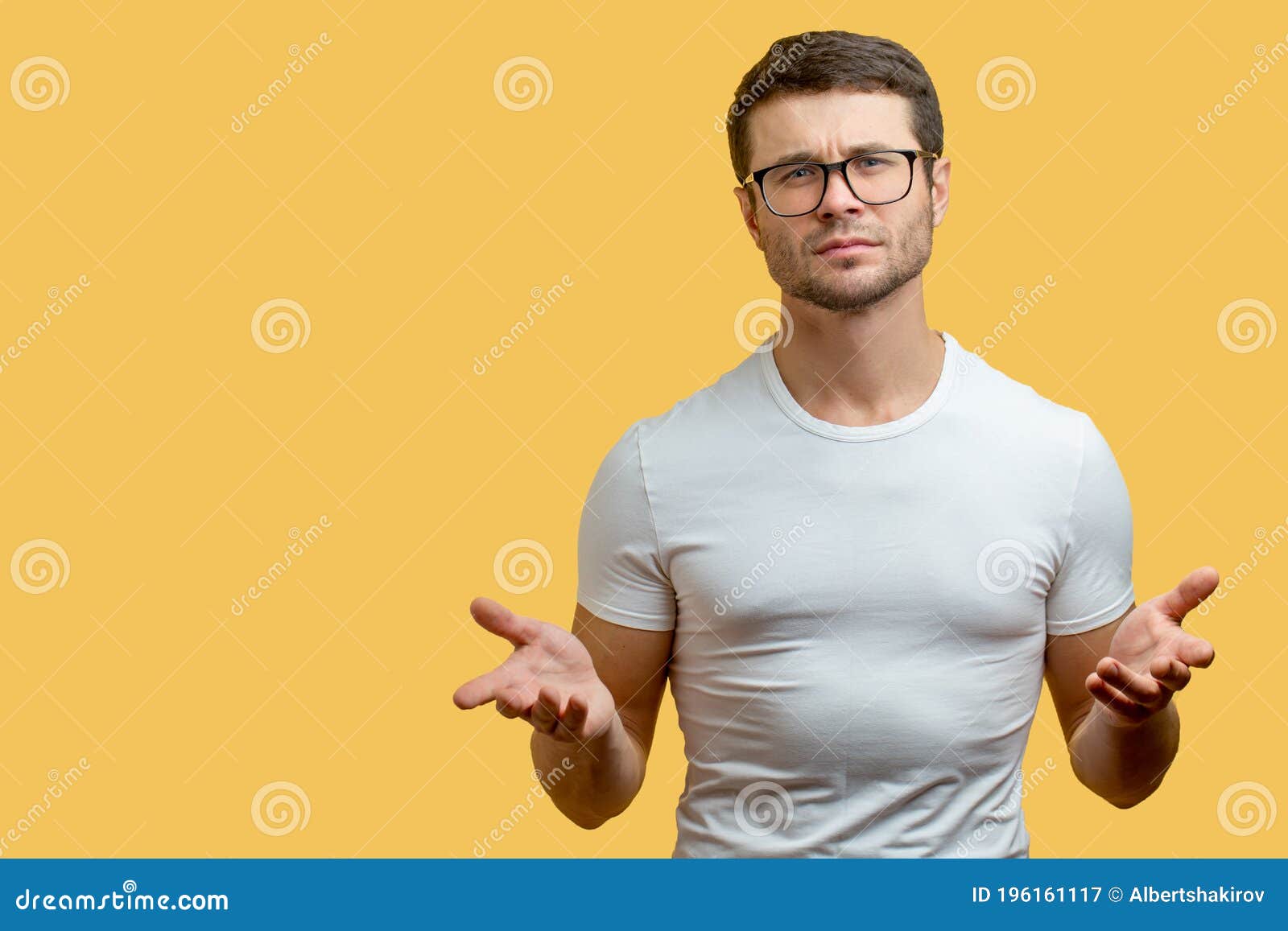 A Young Man with Incredulous Look is Talking about a Problem Using ...