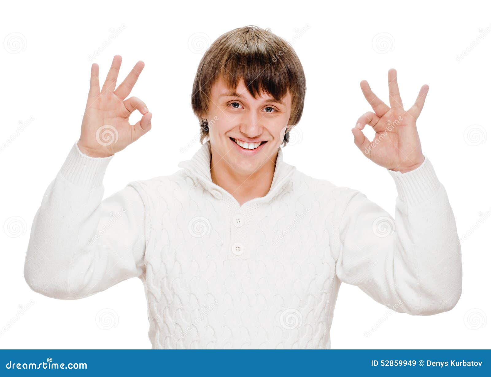 Young Man Indicating Ok Sign Stock Image - Image of achieve, finger ...