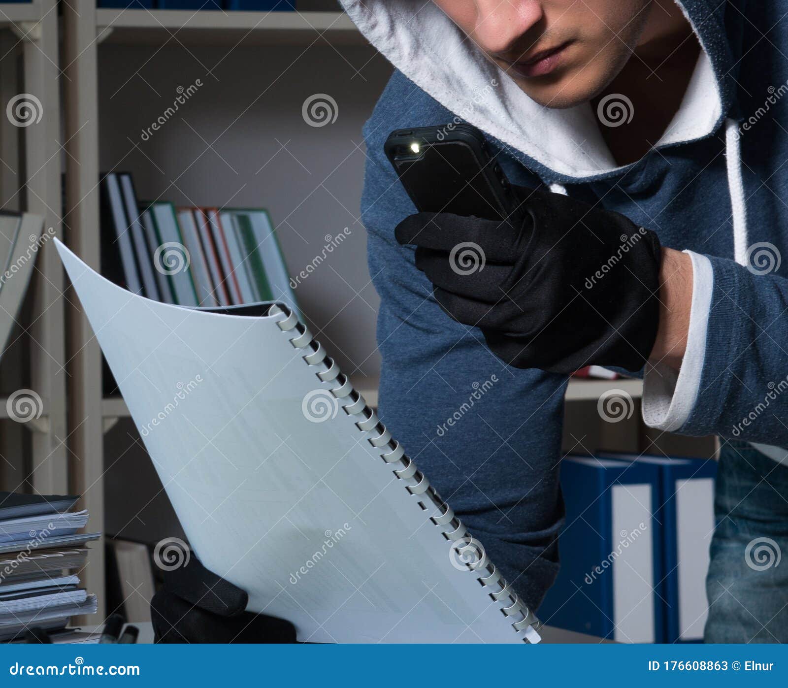 Young Man in Industrial Espionage Concept Stock Image - Image of ...