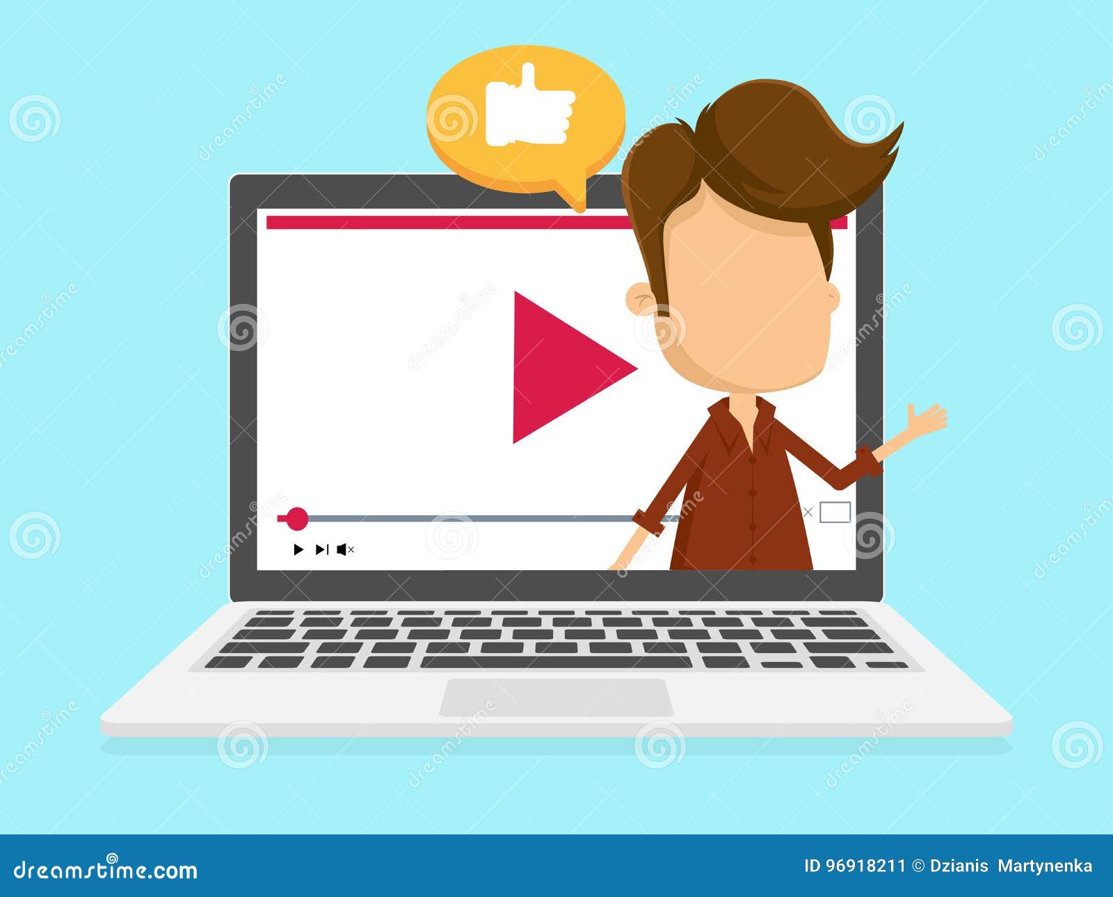 Young Man Inside the Computer Stock Vector - Illustration of beautiful ...