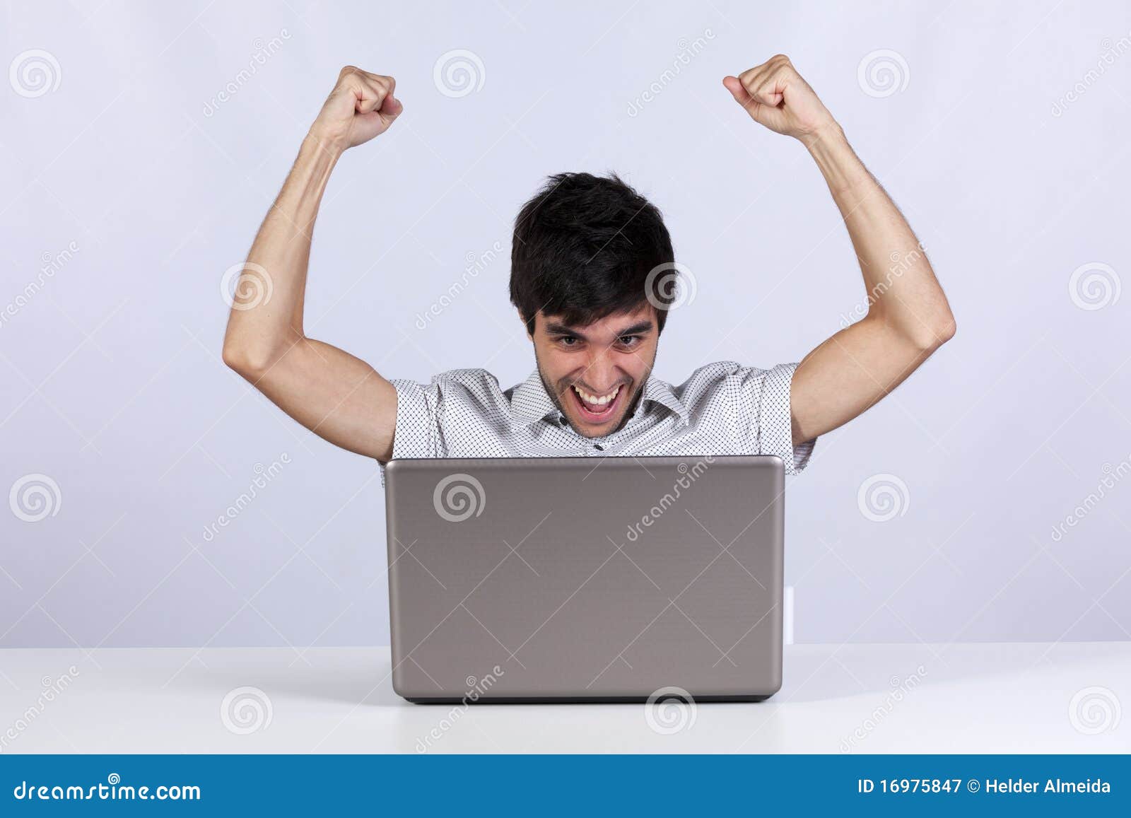 Young man internet success stock image. Image of business - 16975847