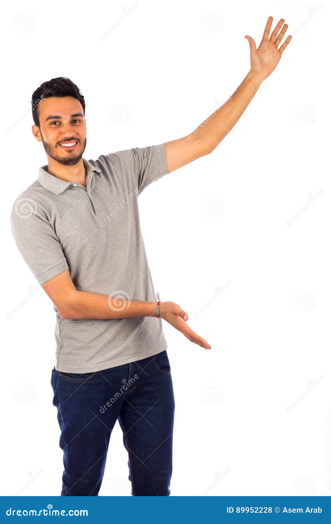 Young man stock photo. Image of middle, attractive, introduce - 89952228