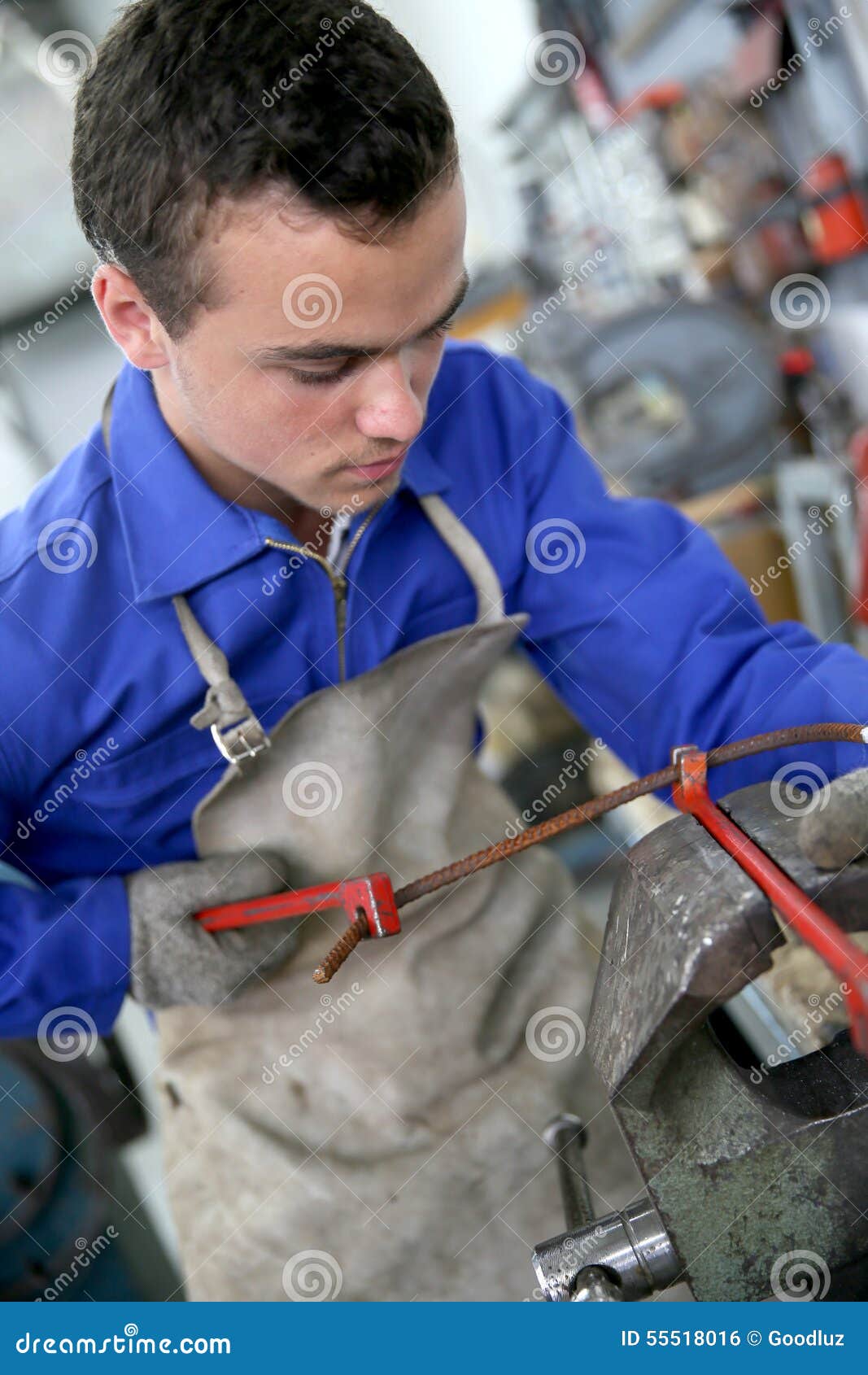 Young Man in Ironworks Training Stock Photo - Image of craftsman, young ...