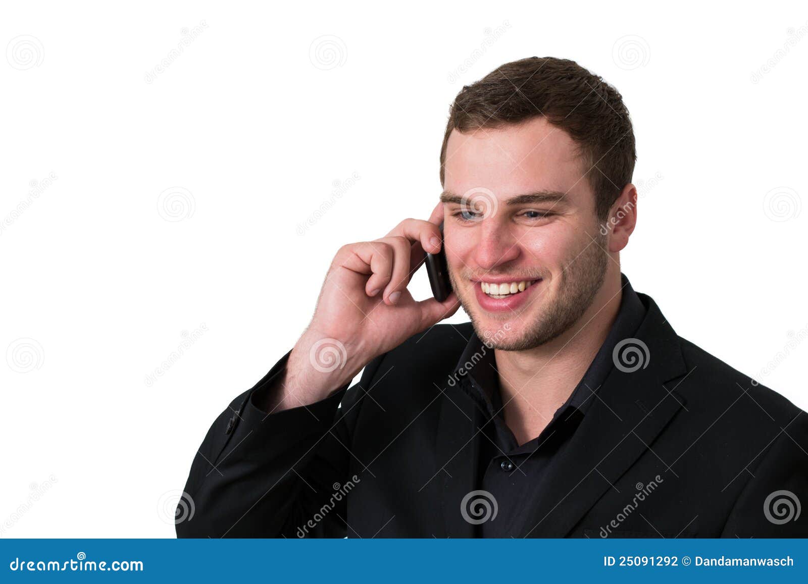 Young Man in Jacket Talking on the Phone Stock Photo - Image of male ...