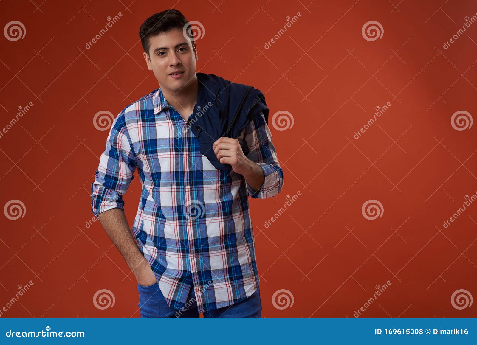 Young man with jacket stock photo. Image of casual, hispanic - 169615008