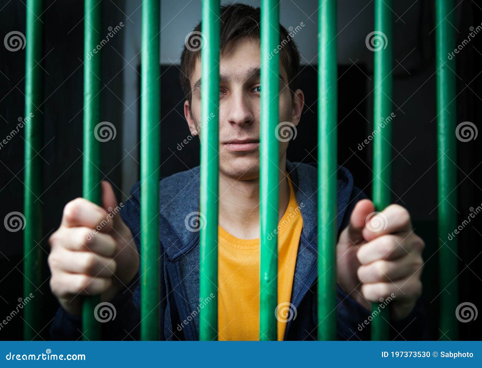 Young Man jailed stock photo. Image of jail, male, hostage - 197373530