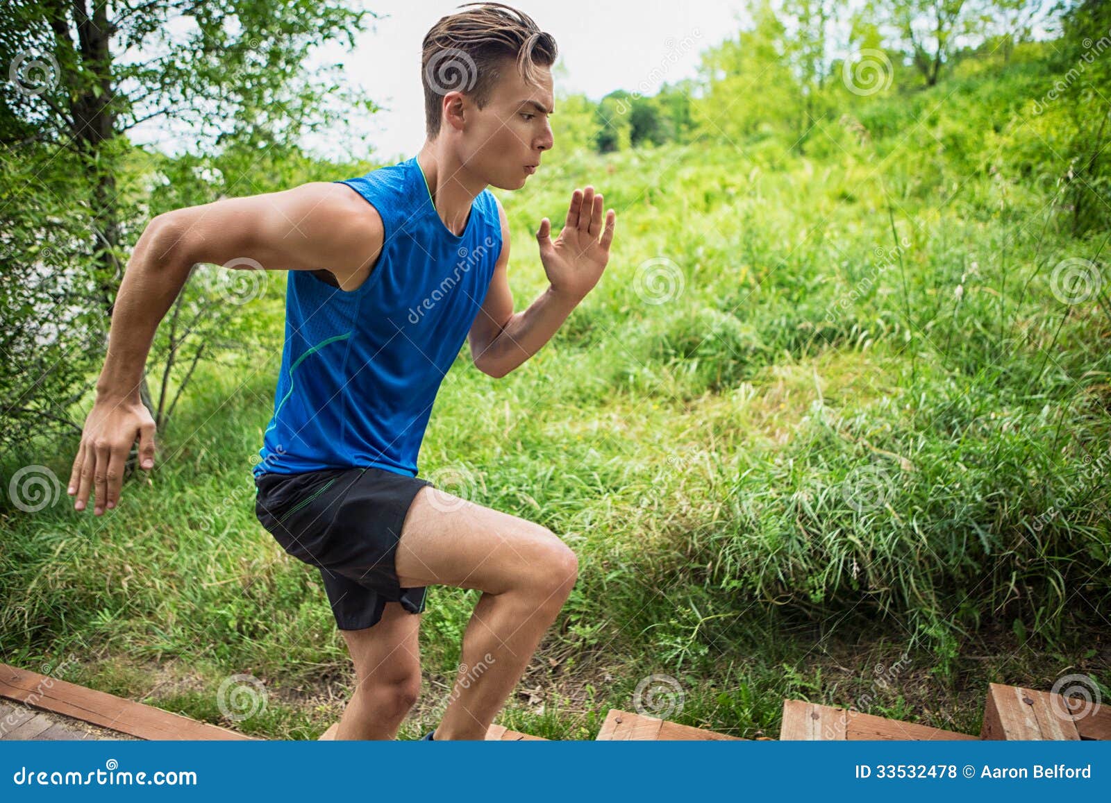 Young Man Jogging stock photo. Image of closeup, fitness - 33532478