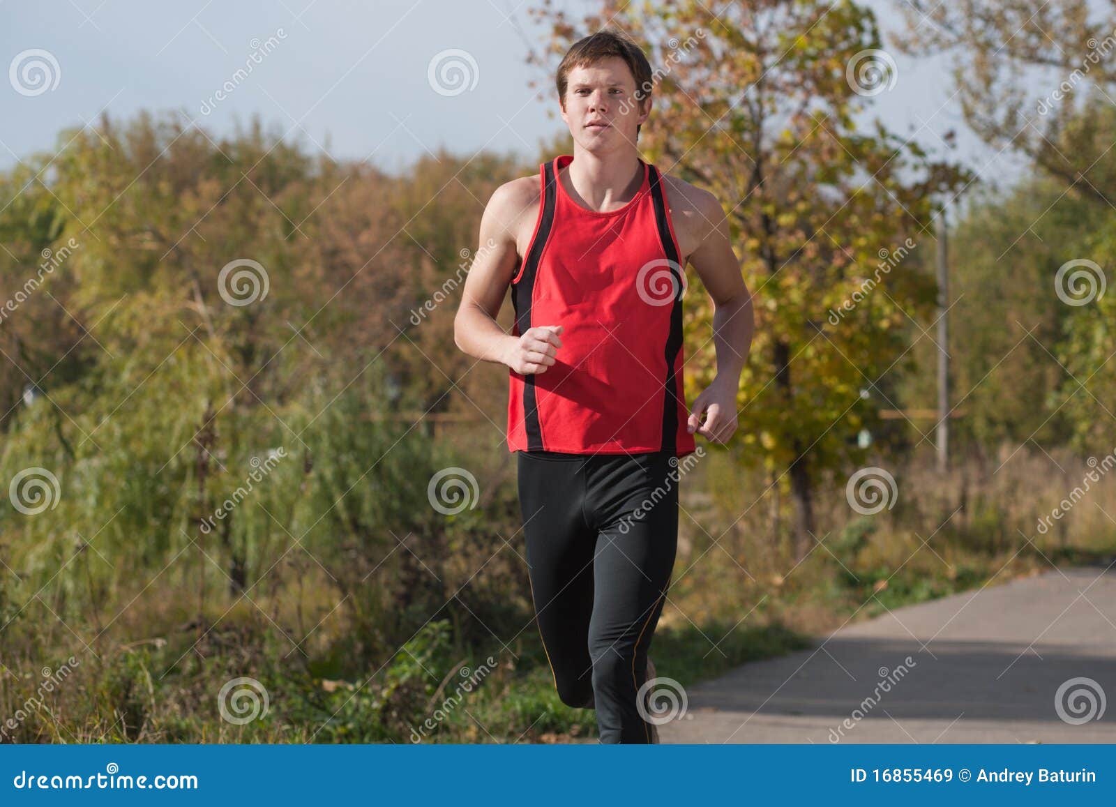 Young man jogging outdoor stock image. Image of healthy - 16855469