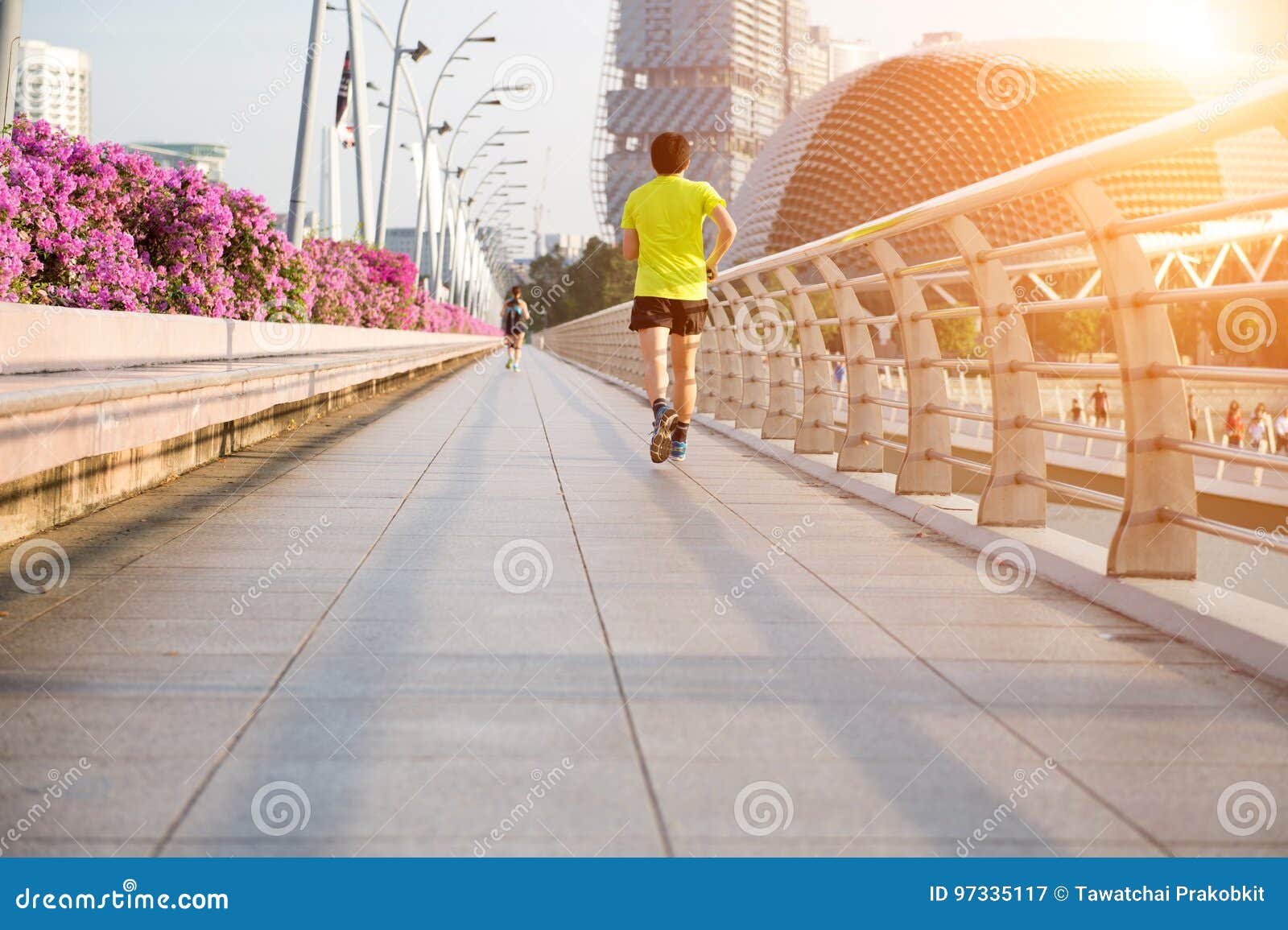 Young Man is Jogging on Road. Stock Image - Image of fitness, outside ...