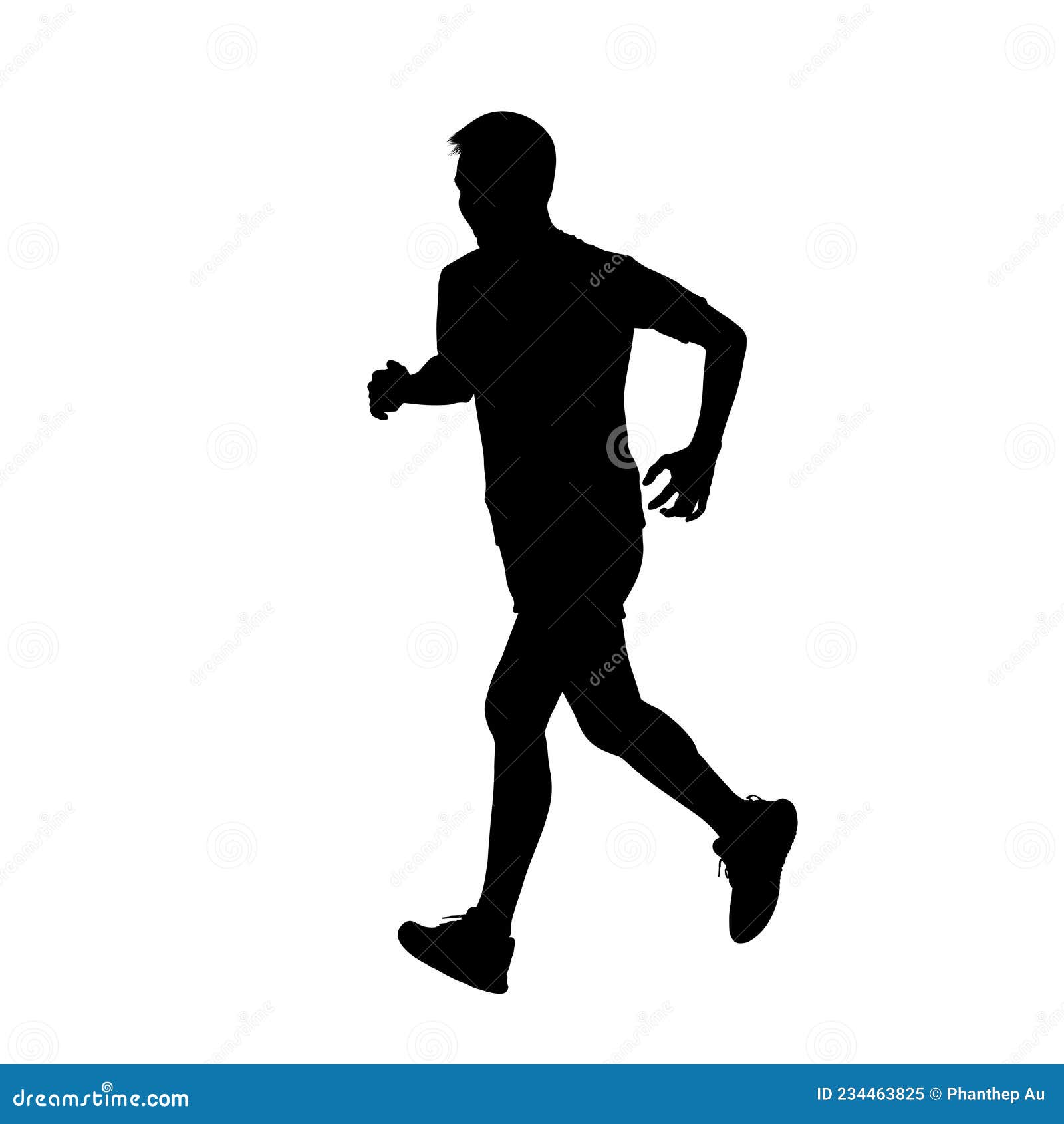Young Man Jogging Silhouette Vector Stock Vector - Illustration of fast ...