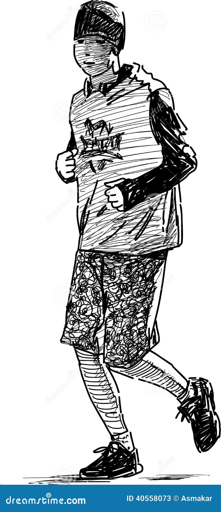 Young man jogging stock vector. Illustration of active - 40558073